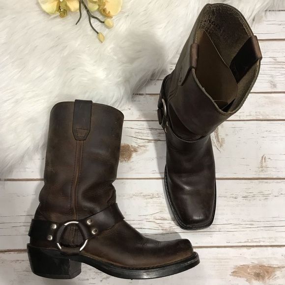 Durango | Shoes | Durango Brown Leather Harness Boots Size 7 Heel Biker ...
